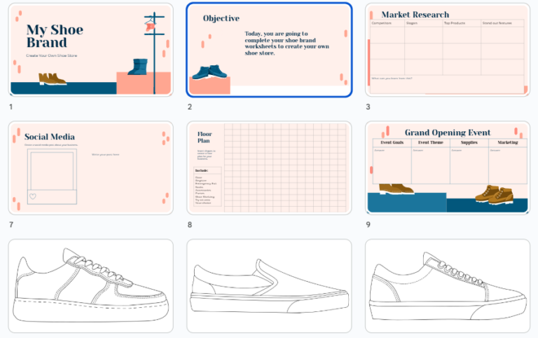 Entrepreneurship lesson plans for middle school Create Your Own Shoe ...