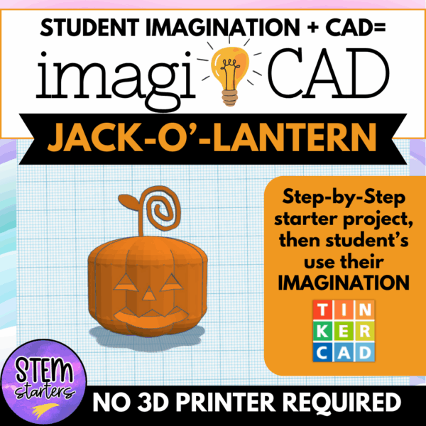 IMAGI-CAD Jack-o'-lantern Pumpkin Halloween 3D Print TinkerCAD No Prep ...