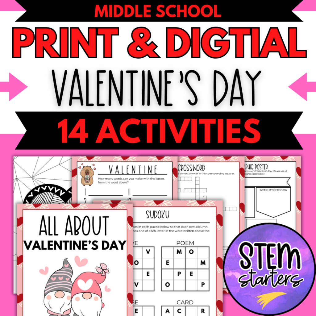 Valentine's Day Fast Finishers Worksheets - Stem Starters